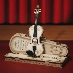 RoboTime dřevěné 3D puzzle Viola / od 8 let / 62 dílků / Obtížnost: ní