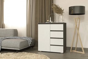 Casarredo - Komfort nábytek Komoda CHIRI 1D4S 800 šedá/bílá