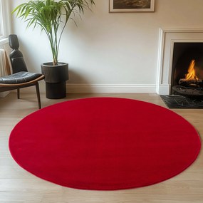 Ayyildiz, Kusový koberec Joy 1400 red kruh, 80x80 (průměr) kruh, červená, chodba / předsíň
