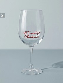 Sinsay - Vánoční sklenice s nápisem all I want for Christmas - clear