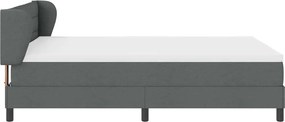 Postel s boxspringem s čelo Tmavě šedá 160 x 200 cm textil 3339969
