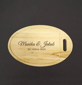 AMADEA Dřevěné servírovací prkénko - podnos ovál, masivní dřevo, 35 cm