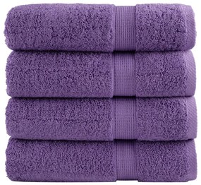 Premium ručníky SOLUND 4 ks fialové 70 x 140 cm 600 g/m² 137357