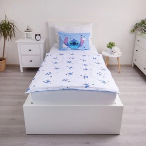 Modré bavlněné dětské povlečení do postýlky 100x135 cm Lilo &amp; Stitch "Clouds" – Jerry Fabrics