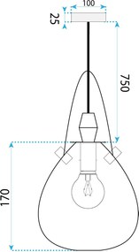 Toolight Toolight, závěsné svítidlo 1xE27, APP1774-1CP, černá-šedá, OSW-09664