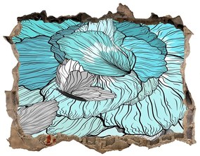 Wallmuralia Nálepka 3D díra na zeď Květinový vzor 95x64 cm