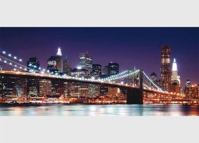 Vliesová fototapeta na zed' Brooklynský Most Večerem | 202 x 90 cm | DFTNH2714