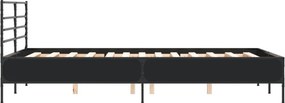 Rám postele černý 135 x 190 cm kompozitní dřevo a kov 3280072