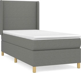 Box spring postel s matrací tmavě šedá 90x190 cm textil 3131794