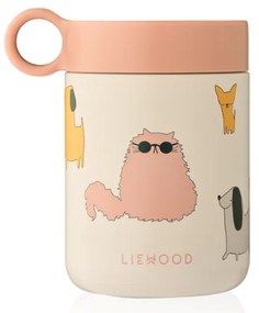 Liewood Termoska na jídlo Kiani Cats and Dogs Sandy 350 ml