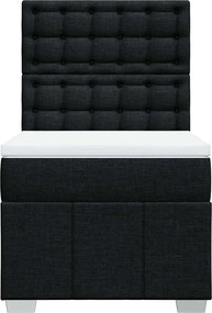 Box spring postel s matrací černá 80 x 200 cm textil 3293811