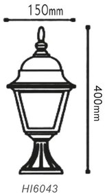 ACA Lighting Venkovní lucerna HI6043W max. 60W/E27/IP45, bílá