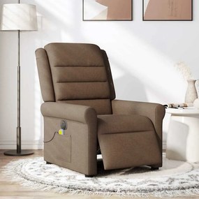 Elektrické masážní polohovací křeslo hnědé textil 3303308
