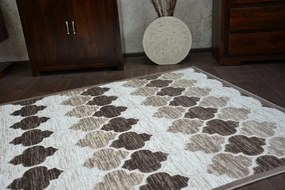 Kusový koberec ACRYLOVY YAZZ 3766 tmavě béžový / hnědý trellis