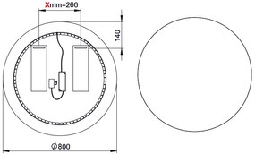 Koupelnové zrcadlo LED HESTIA 80