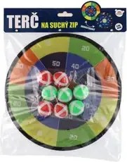 TEDDIES Terč na suchý zip oboustranný / 8 míčků / O 27 cm / od 3 let