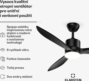 Klarstein SkyBreeze inteligentní stropní ventilátor se světlem | 132 cm | 27 W | Tichý | LED | Dřevo