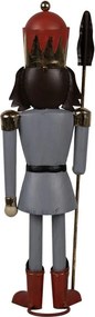 Šedá antik kovová dekorace socha Louskáček - 12*9*36 cm