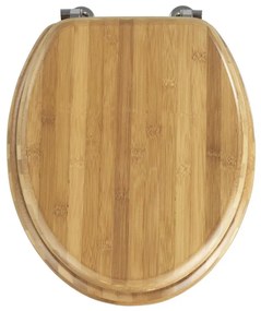 WENKO 144726100 - Toaletní sedátko BAMBOO 34x41 cm hnědá/stříbrná