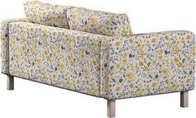 Potah na pohovku IKEA  Karlstad 2-místná, nerozkládací, krátký barva žlutá látka pletený vzor, vzorované