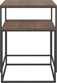 vidaXL Set konferenčních stolků 2 ks kompozitní dřevo a kov [343112] Barva: Černá a hnědá