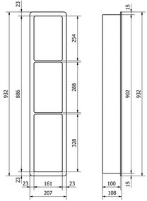 Mexen X-Wall-K, zapuštěná police z konglomerátu 93,2 x 20,7 cm, bílá, 1900932010