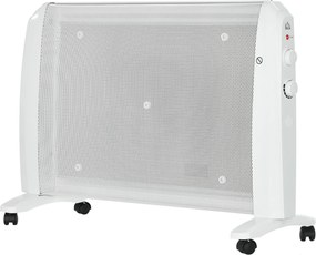 HOMCOM Mika topidlo 1000W/2000W s nastavitelným termostatem, 4 kolečka, 15-20 m², bílá