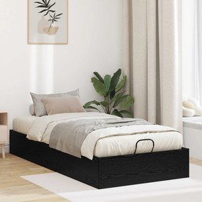 Ottoman postel Černý Dub 203 x 90 x 25 cm Dřevěný materiál 3409254