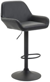 Barová stolička Braga ~ koženka, černá podnož - Černá
