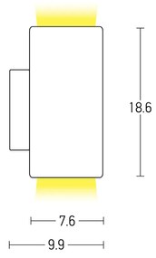 Zambelis E186 nástěnné svítidlo bílé, 2xGU10, 18,6cm