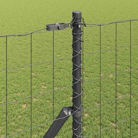 Euro plotové kotvení 10 x 1,6 m Ocel potažená PVC Šedá Síťovina 3350392