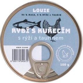 Louie konz, pro kočky rybí s kuř, s rýží a taurinem Varianta: 100g