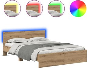 Rám postele s čelo Artisanový dub 120 x 200 cm Kompozitní dřevo 3403584