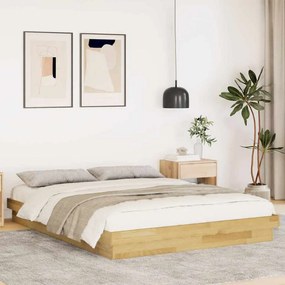 Rám postele bez matrace 150x200 cm Dubový masiv 3315732