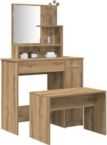 sada toaletního stolku dub artisan kompozitní dřevo 3329192