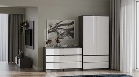 FALCO Komoda Malvína M6 120 antracit/bílá