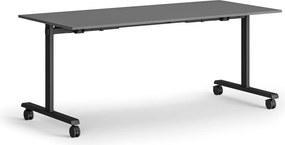 Mobilní stůl MATCH, 180x80 cm, černá podnož, šedá