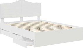 Rám postele se zásuvkou Bílý 160 x 200 cm Inženýrské dřevo 3413394