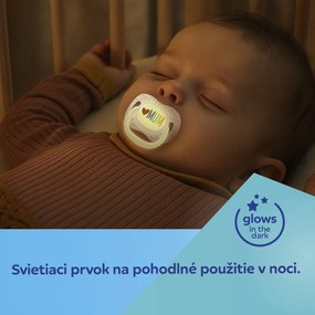 Canpol babies Dudlík svítící silikonový symetrický Love Mum & Dad 6 - 18 m, 2 ks