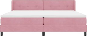 Postel s boxspringem s čelo Růžová 200 x 200 cm samet 3341491