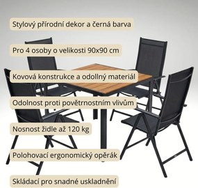 Vikio Zahradní set 90x90 pro 4 osoby přírodní V133P