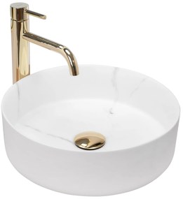 Rea Sami Marble umyvadlo, 36 x 36 cm, bílá, REA-U8703