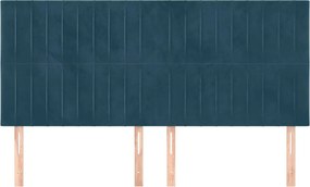 Čelo postele tmavě modré 200x5x118/128 cm sametové 3116640