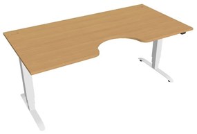 Hobis Motion Elektr. nastavitelný stůl 180x90 - HOBIS ERGO MOTION MSE 3 1800 Dekor stolové desky: buk, Barva kovové podnože: bílá