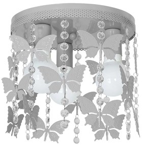 Milagro | Dětské stropní svítidlo ELZA butterflies 3xE27/60W/230V šedá | DE9793