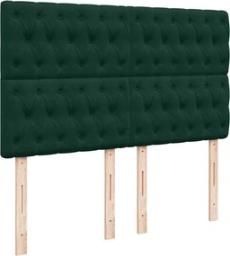Box spring postel s matrací tmavě zelená 140x200 cm samet 3293239