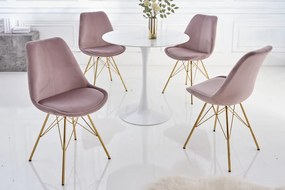 Designová jídelní židle Scandinavia starorůžová samet