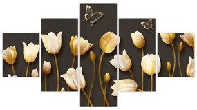 Obraz - Tulipány - abstraktní (125x70 cm)