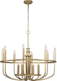 Elstead CAPITOL HILL lustr do obýváku 12x E14 zlatý 88 cm