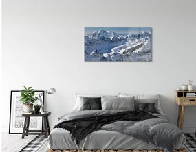 Obraz na skle horské zimní 125x50 cm